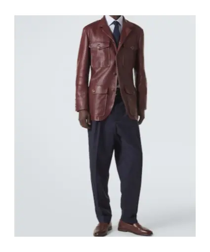 Brunello Cucinelli Leather Field Jacket