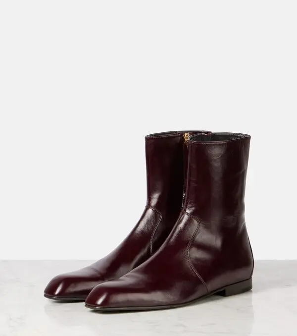 Khaite Colt Leather Ankle Boots