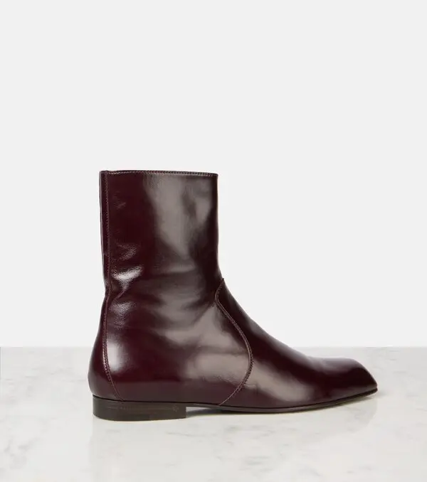 Khaite Colt Leather Ankle Boots