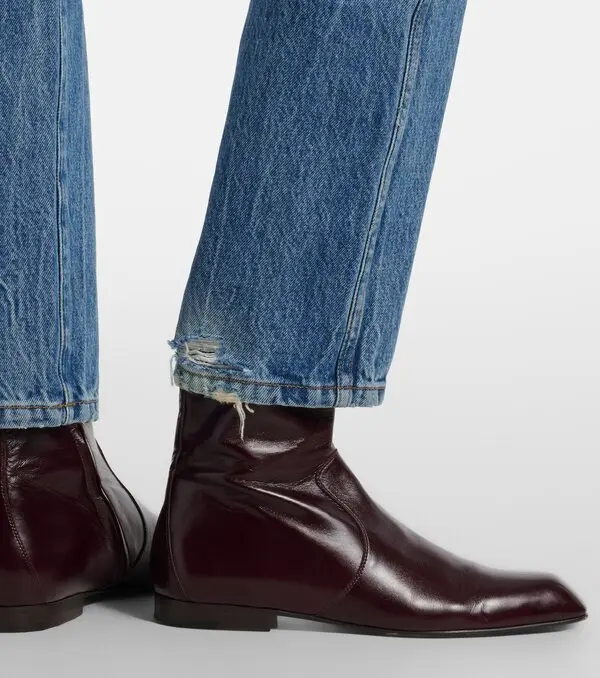 Khaite Colt Leather Ankle Boots