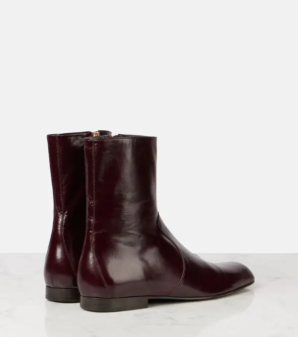 Khaite Colt Leather Ankle Boots