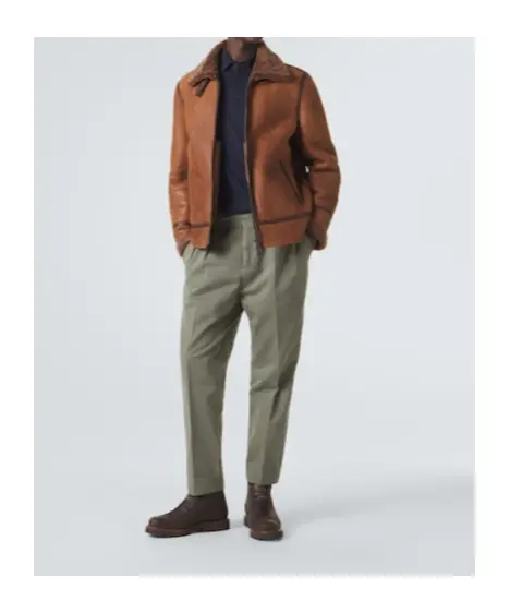 Brunello Cucinelli Shearling Lined Leather Jacket