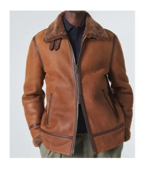 Brunello Cucinelli Shearling Lined Leather Jacket