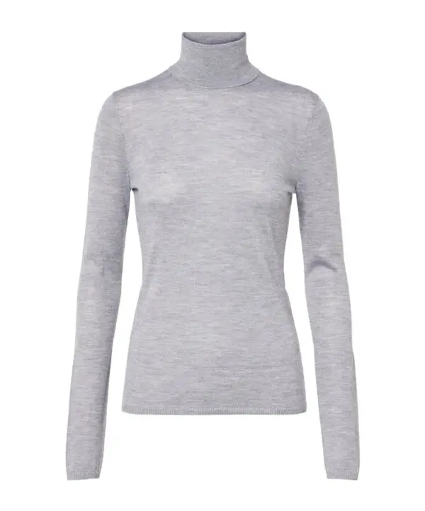 Gabriela Hearst Costa Cashmere And Silk Turtleneck Top - Grey