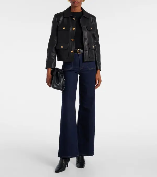 FRAME High-waisted Wide-leg Jeans