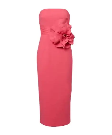 Rebecca Vallance Floral Appliqué Crêpe Midi Dress - Red