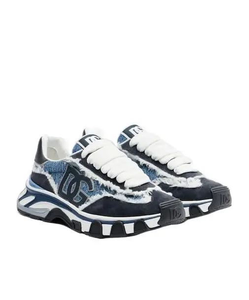 Dolce & Gabbana Runner Distressed Denim Sneakers