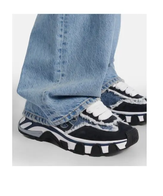 Dolce & Gabbana Runner Distressed Denim Sneakers