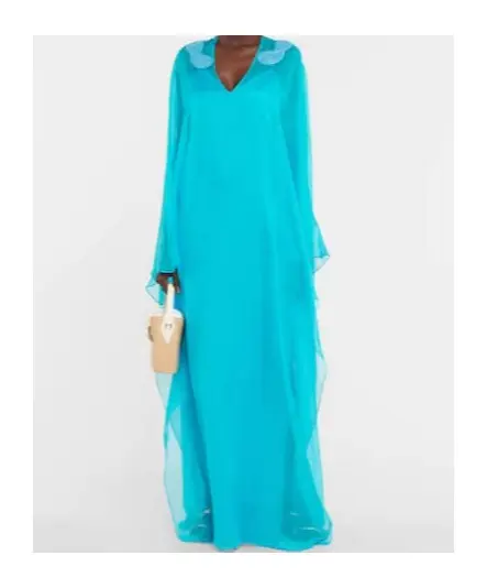 SAFIYAA LONDON Embellished Silk Chiffon Kaftan