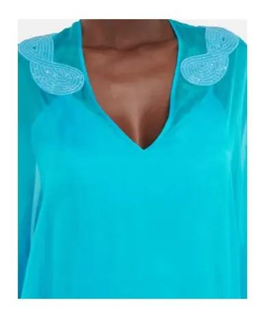 SAFIYAA LONDON Embellished Silk Chiffon Kaftan