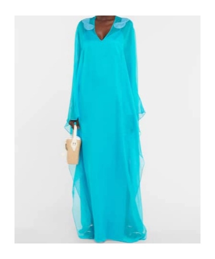 Safiyaa Embellished Silk Chiffon Kaftan
