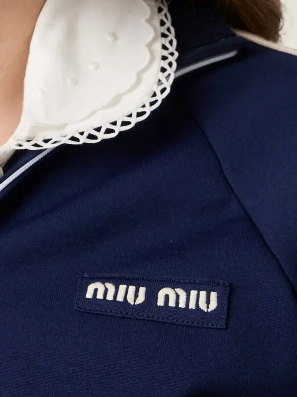 Miu Miu Technical Fabric Jacket With Ribbed Cuffs