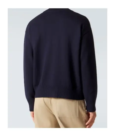 AMI Paris De Cœur Wool And Cotton Cardigan