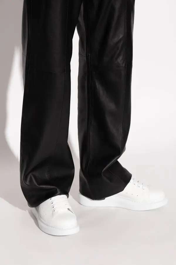 Alexander McQueen Leather Low Top Sneakers With Graphic Detail