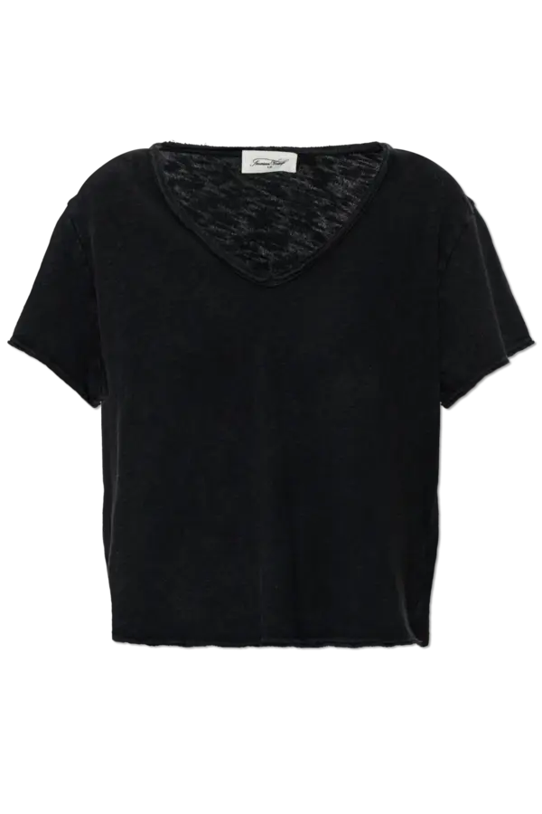 American Vintage T-shirt With A Vintage Effect - Black