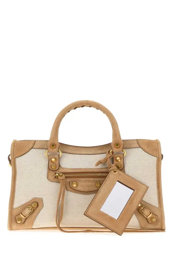 Balenciaga Two-tone Canvas And Suede Small Le City Handbag - Multicolor
