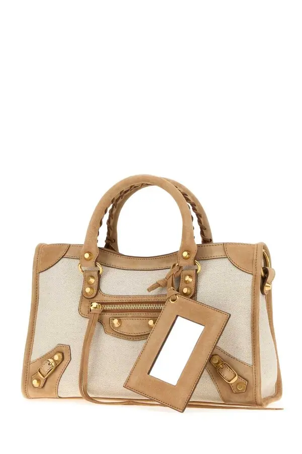Balenciaga Two-tone Canvas And Suede Small Le City Handbag - Multicolor