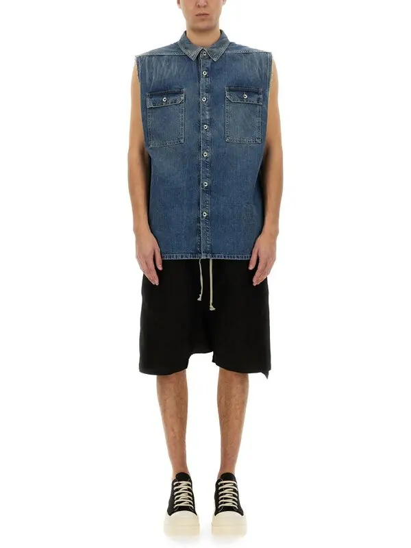 Rick Owens Outershirt Jumbo Tommy - Blue