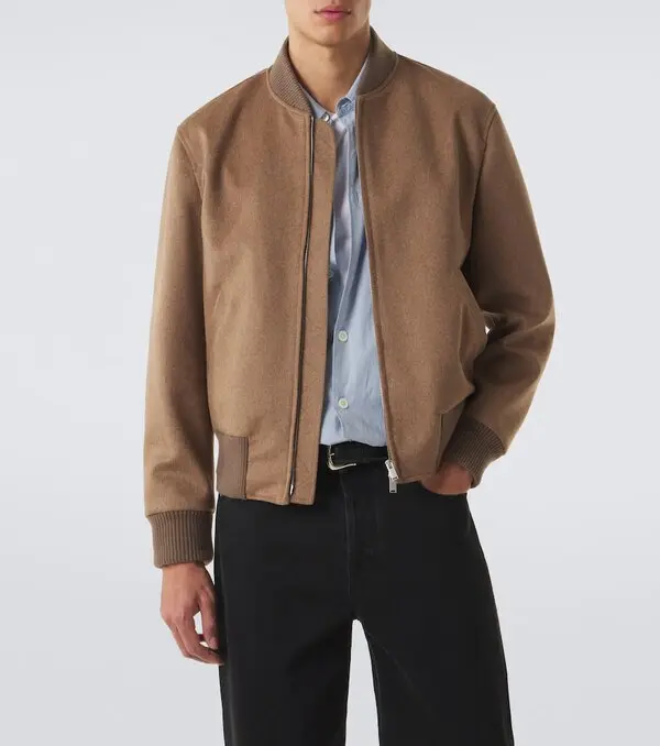 LARDINI Virgin Wool Bomber Jacket