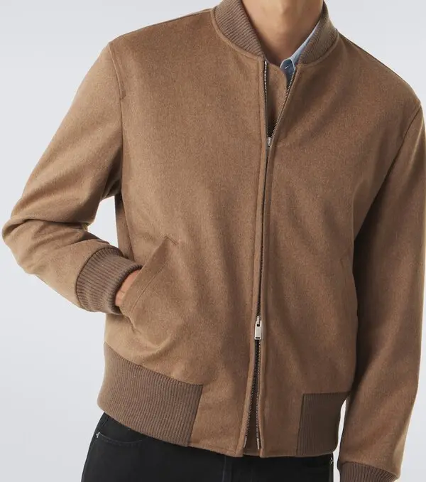 LARDINI Virgin Wool Bomber Jacket
