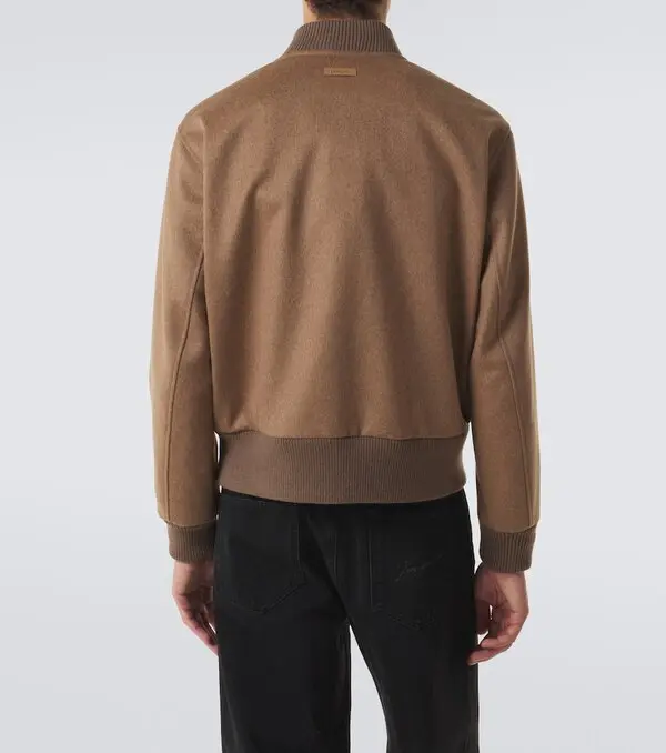 LARDINI Virgin Wool Bomber Jacket