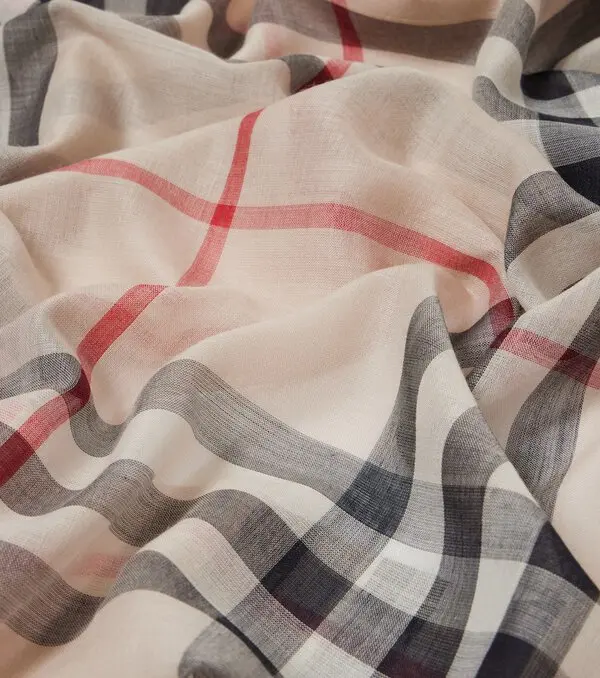 Burberry Check Wool And Silk Scarf
