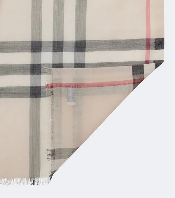 Burberry Check Wool And Silk Scarf