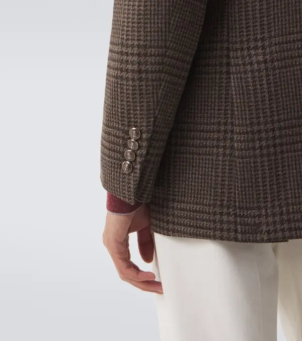 Brunello Cucinelli Prince Of Wales Check Cashmere Blazer