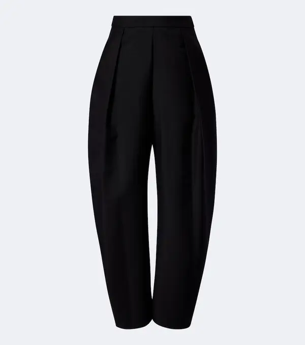 RÓHE Wool And Mohair Barrel Pants - Black