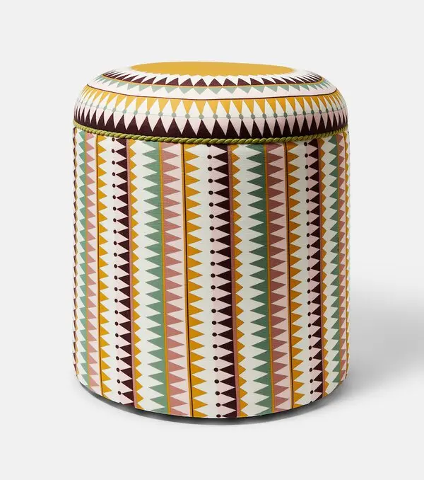La DoubleJ Baba' Printed Canvas Pouf