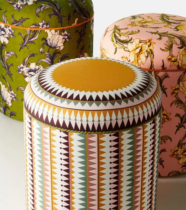La DoubleJ Baba' Printed Canvas Pouf