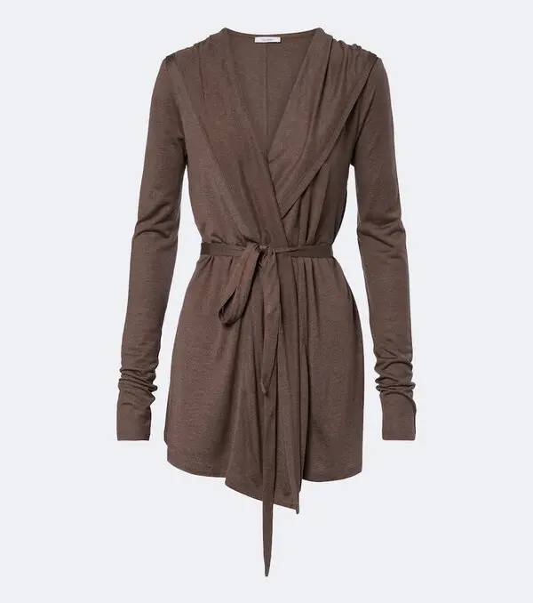 Max Mara Jersey Wrap Cardigan With Detachable Belt