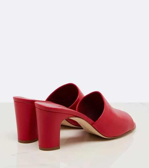 Manolo Blahnik Rapalla" Leather Mules - Red