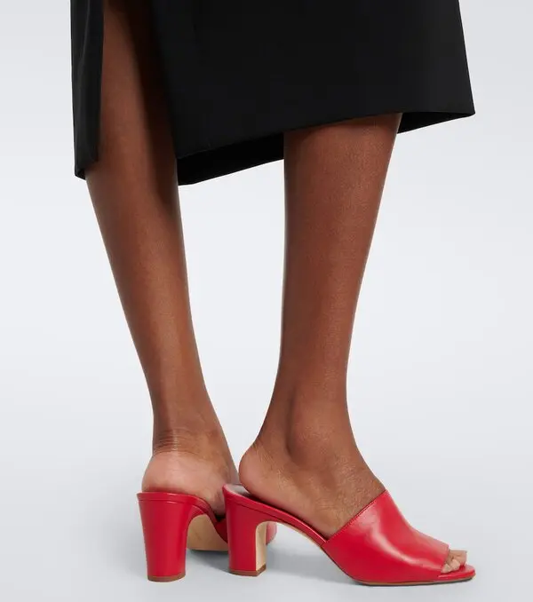 Manolo Blahnik Rapalla" Leather Mules - Red