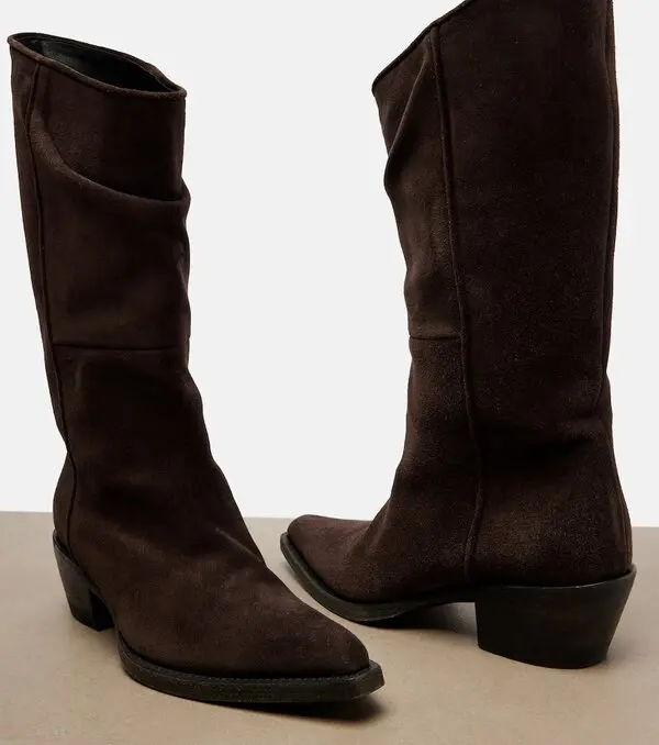 Khaite Clive Suede Knee-high Boots - Brown