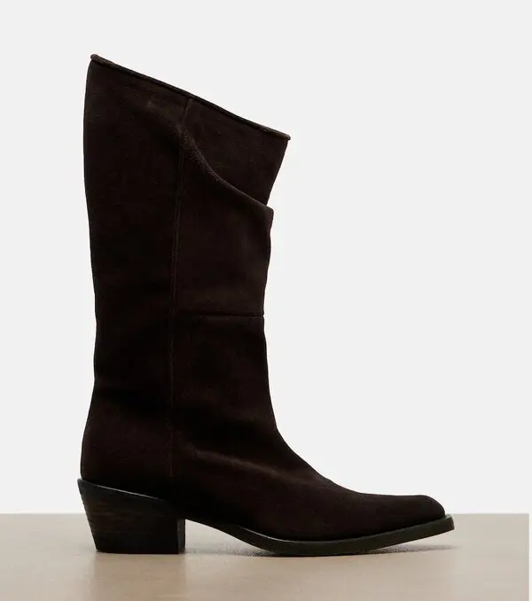Khaite Clive Suede Knee-high Boots - Brown