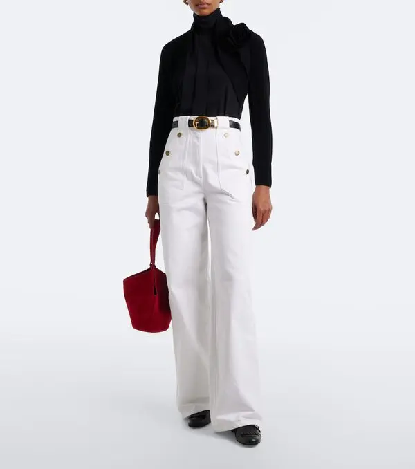 Max Mara Knitted Shrug With Embellished Flower Detail