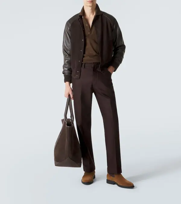 TOM FORD Silk And Cotton Pique Polo Shirt - Brown