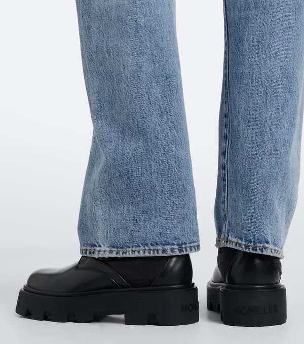 Moncler Aurea Leather Ankle Boots