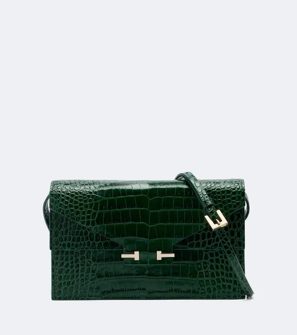 TOM FORD Auburn Mini Leather Crossbody Bag - Green