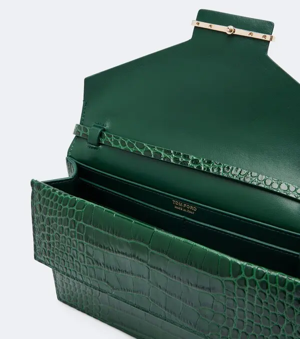 TOM FORD Auburn Mini Leather Crossbody Bag - Green