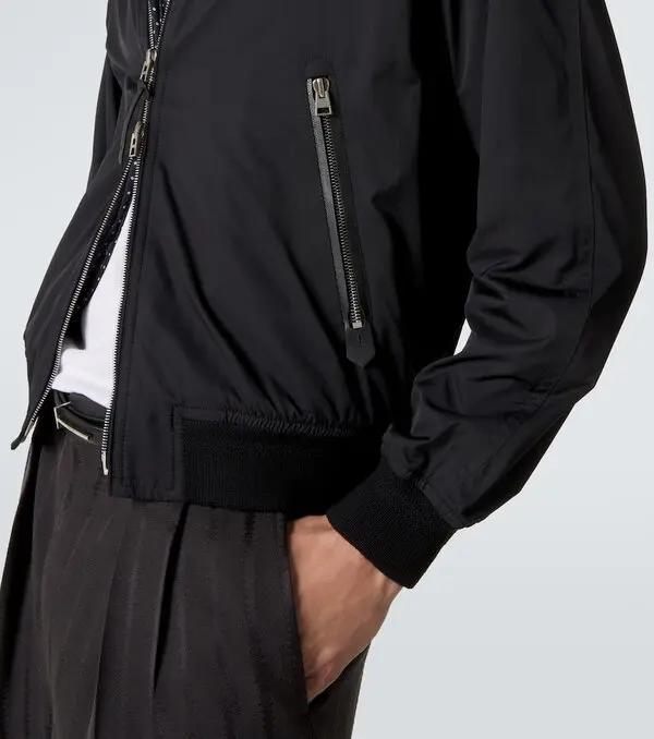 TOM FORD Leather-trimmed Zip-up Jacket