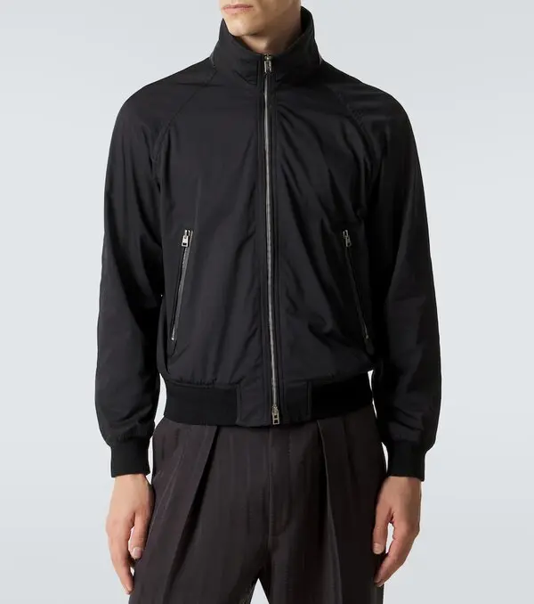 TOM FORD Leather-trimmed Zip-up Jacket