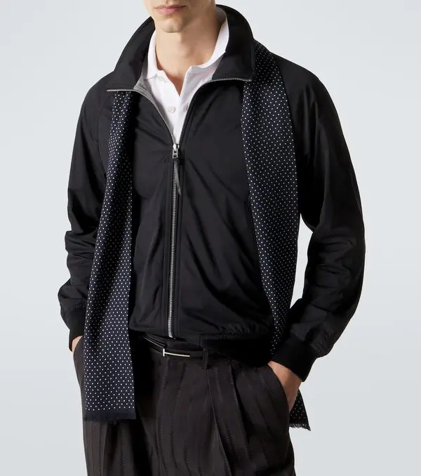 TOM FORD Leather-trimmed Zip-up Jacket
