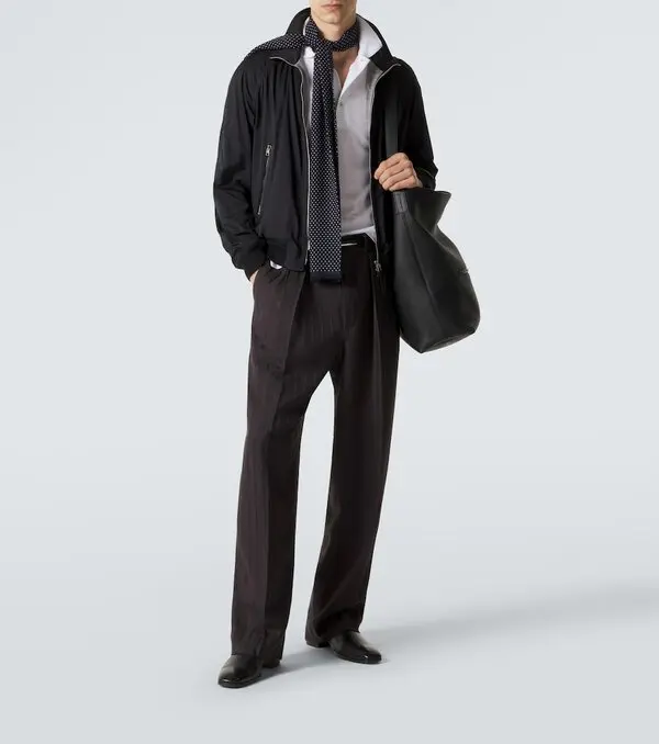 TOM FORD Leather-trimmed Zip-up Jacket