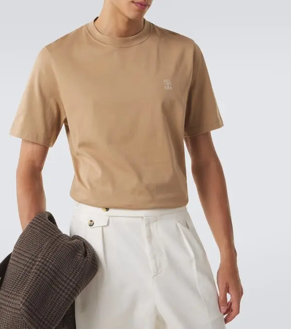 Brunello Cucinelli Logo Cotton Jersey T-shirt