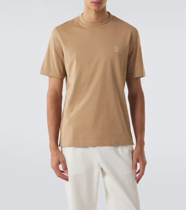 Brunello Cucinelli Logo Cotton Jersey T-shirt