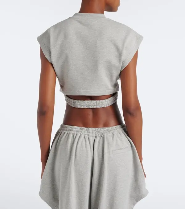 Alaïa Cotton-blend Fleece Crop Top