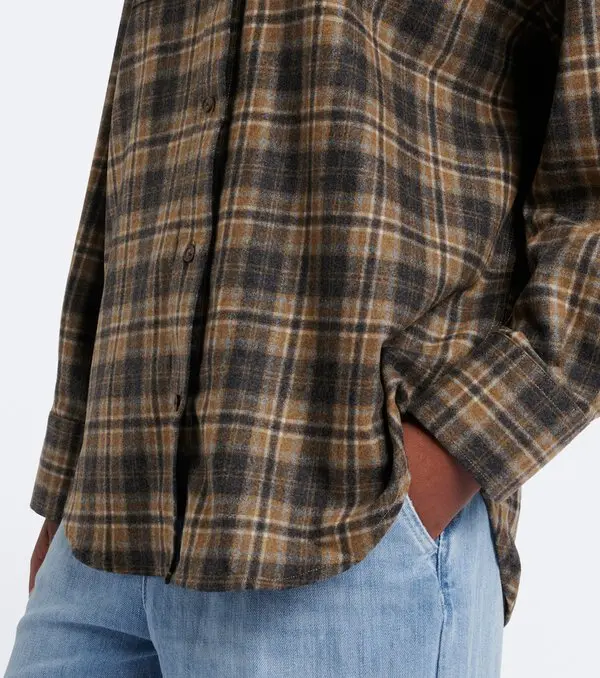 RÓHE Checked Wool-blend Overshirt