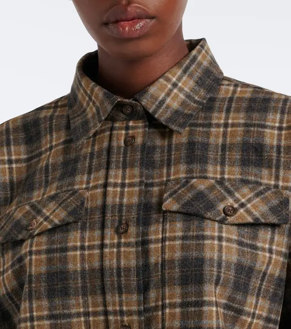RÓHE Checked Wool-blend Overshirt